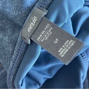 aerie | Swim | Aerie S Apron Front One Piece Swimsuit Ruffle Blue Open ...